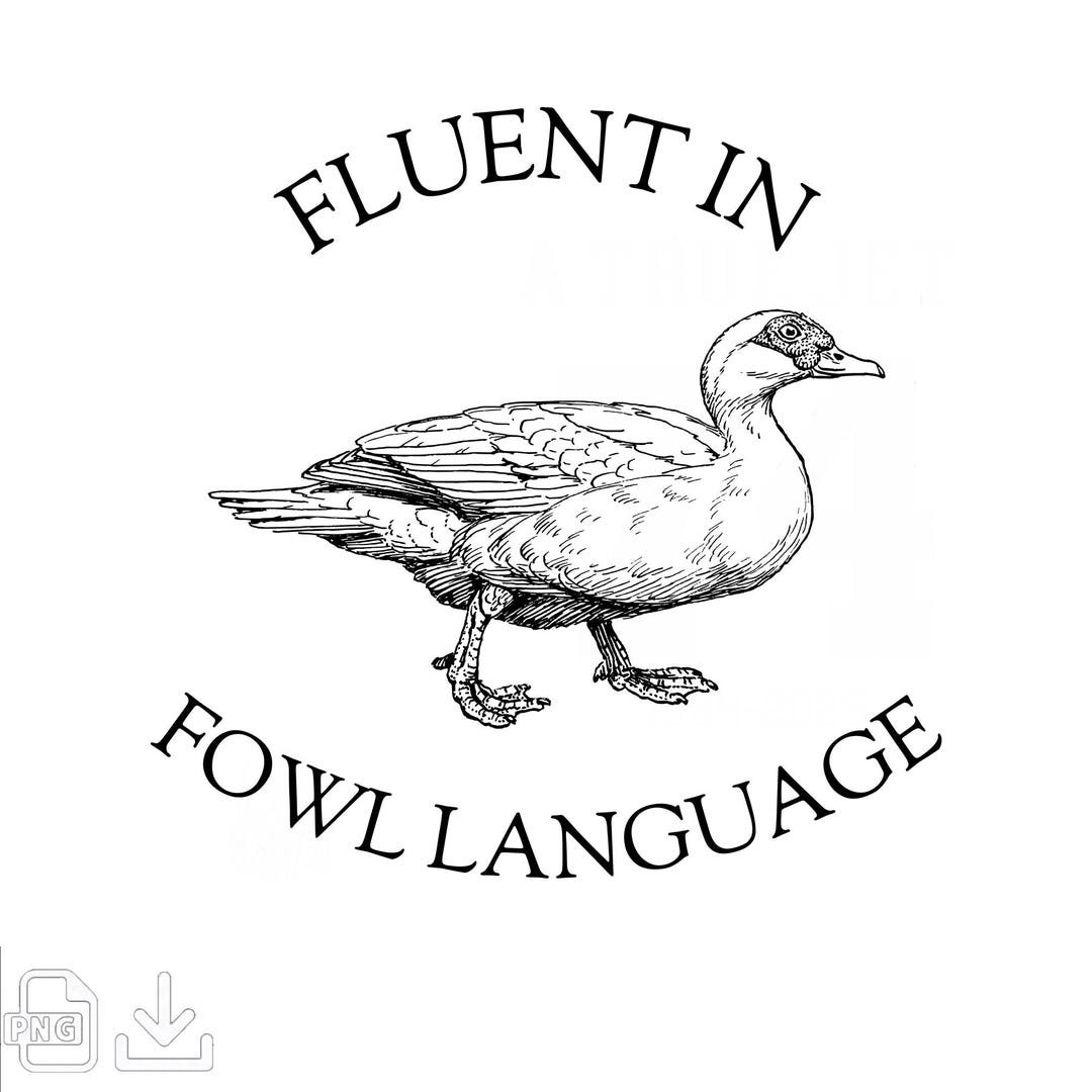 Funny Duck FOWL Language PNG, Vintage Duck Meme Clipart, Sarcastic ...