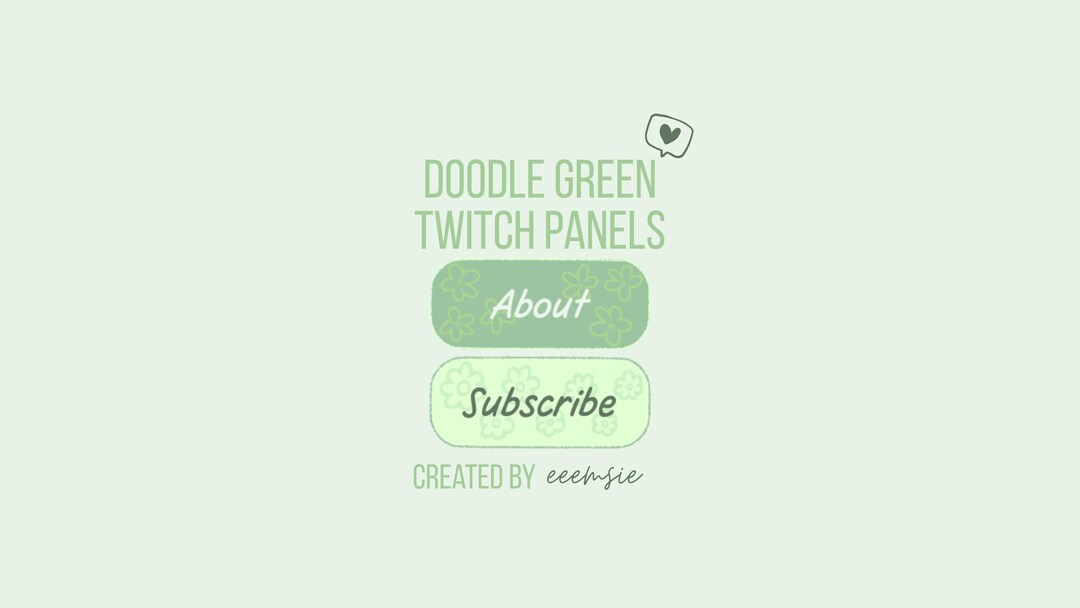 Green Doodle Twitch Panels - Etsy
