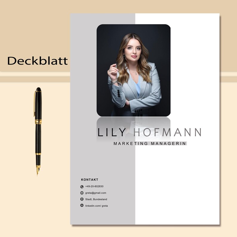 German Resume Template: CV + Cover Letter - Editable Word/pages - Etsy
