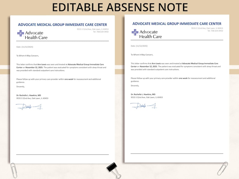 Fillable Doctors Note for Work, Doctor Excuse Note Due to Injury ...