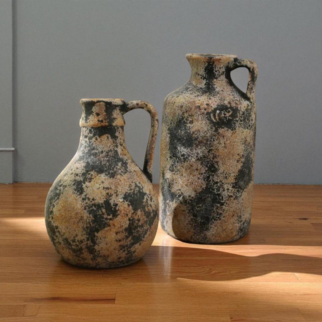 Handmade Ceramic Vase – Rustic Pottery Vase for Home Decoration, Dried ...