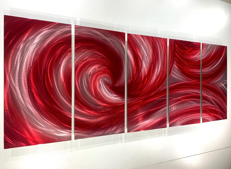 Red Ocean Wave Wall Art Outdoor Indoor Living Room Home Office Decor 64 ...