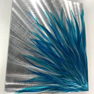 Blue Turquoise Metal Wall Decor Abstract Patio Porch Art-office Home ...