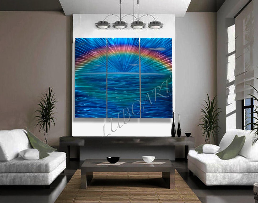 Extra Large Wall Decor-huge Beach Art-tall Office Art-large Home Blue ...