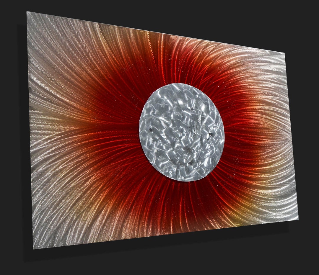 Red Office Wall Decor-red Metal Art Painting-red Home Decor-red Patio ...