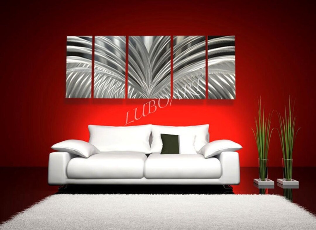 Silver Wings Art Pilot Office Wall Decor-coloured Lights Reflect Metal ...