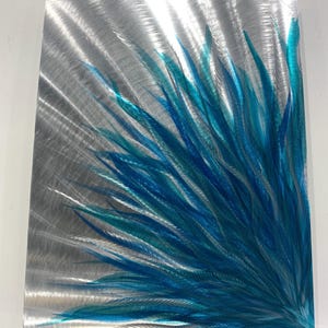 Blue Turquoise Metal Wall Decor Abstract Patio Porch Art-office Home ...