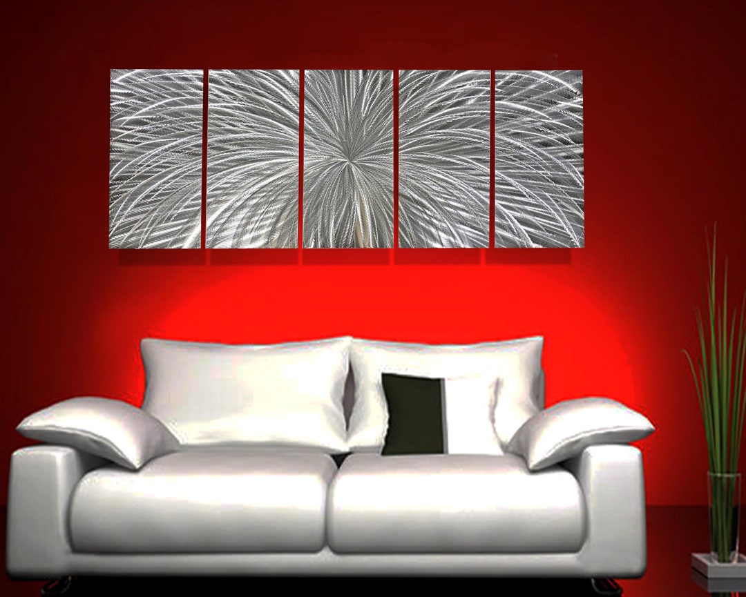 Handmade Metal Wall Art: Abstract Aluminum Light Reflect Sculpture, 64 ...