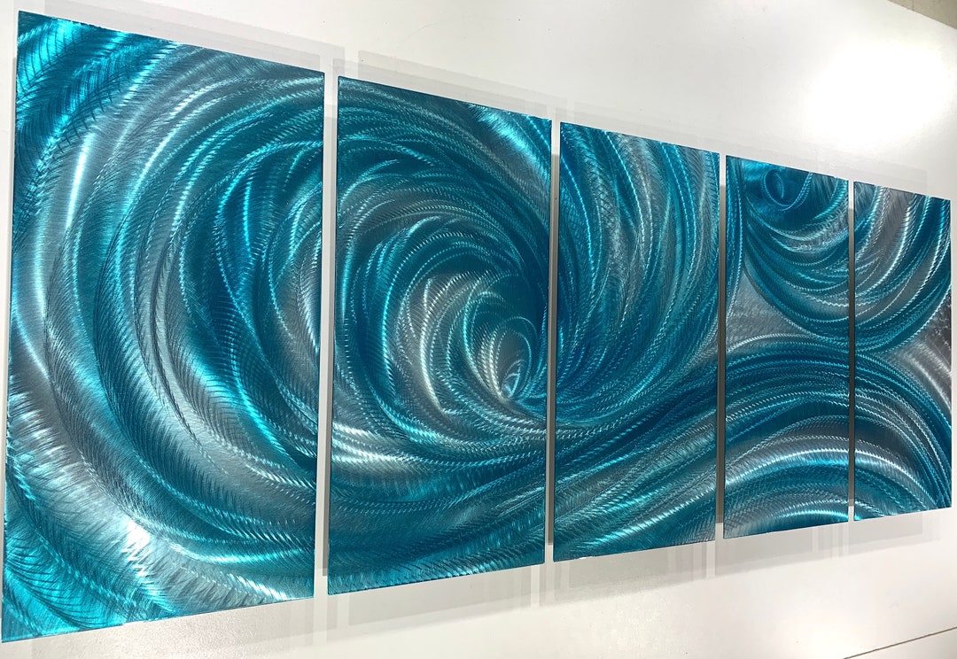 Turquoise Metal Wall Decor-one of Kind Turquoise Painting-turquoise ...