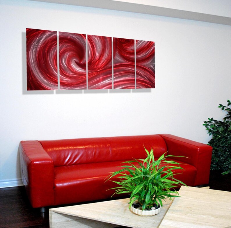 Red Ocean Wave Wall Art Outdoor Indoor Living Room Home Office Decor 64 ...