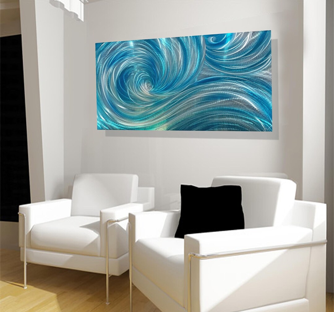 Large Art Turquoise Wall Decor-swimming Pool Decor-huge Blue Teal Wall ...
