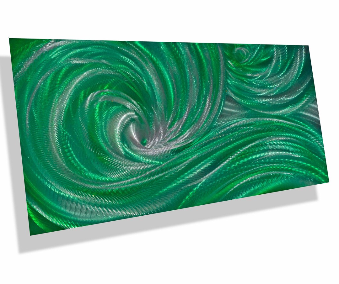Green Art Hand Painting-metal Home Wall Decor-living Room Bathroom Art ...