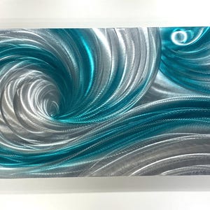 Turquoise Metal Wave Wall Art: 60" Modern Ocean Decor - Etsy