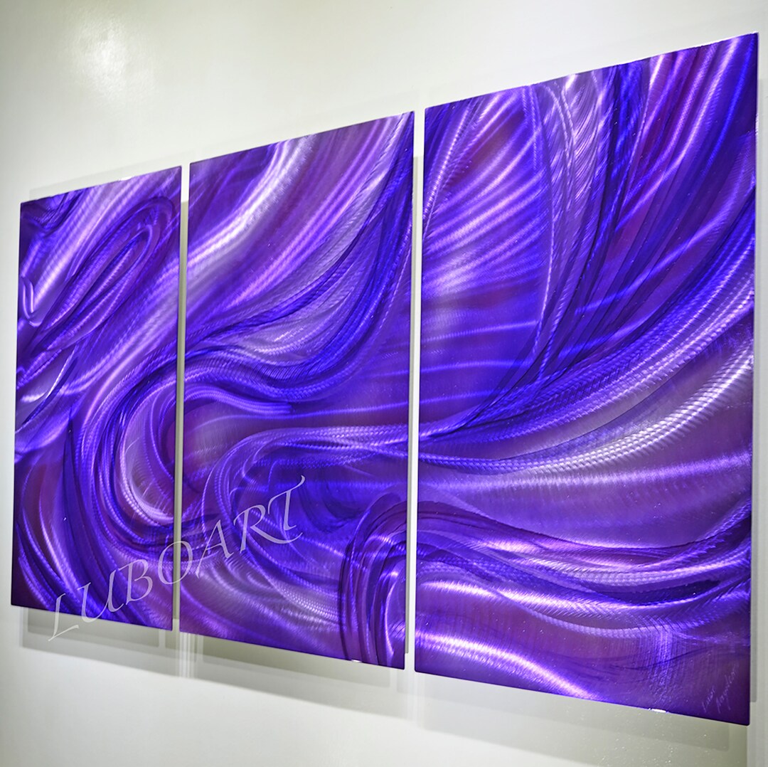 Purple Metal Wall Decor-metal Home Decor-bedroom Violet Art-cafe Bar ...