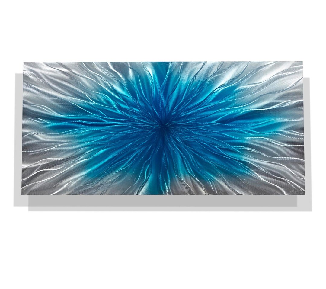 Turquoise Metal Wall Decor-teal Metal Home Decor-turquoise Teal Office ...
