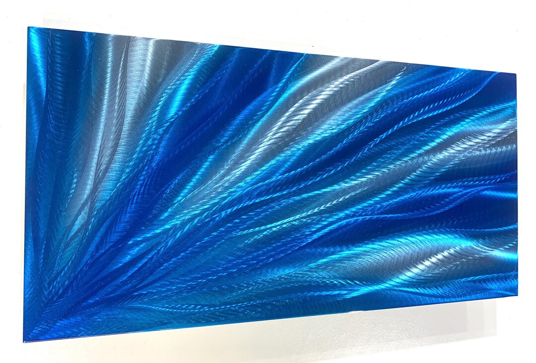 Blue Metal Art Small Wall Decor Painting-beach Hotel Lobby Art Office ...