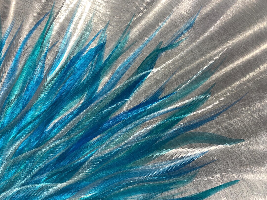 Blue Turquoise Metal Wall Decor Abstract Patio Porch Art Office Home ...