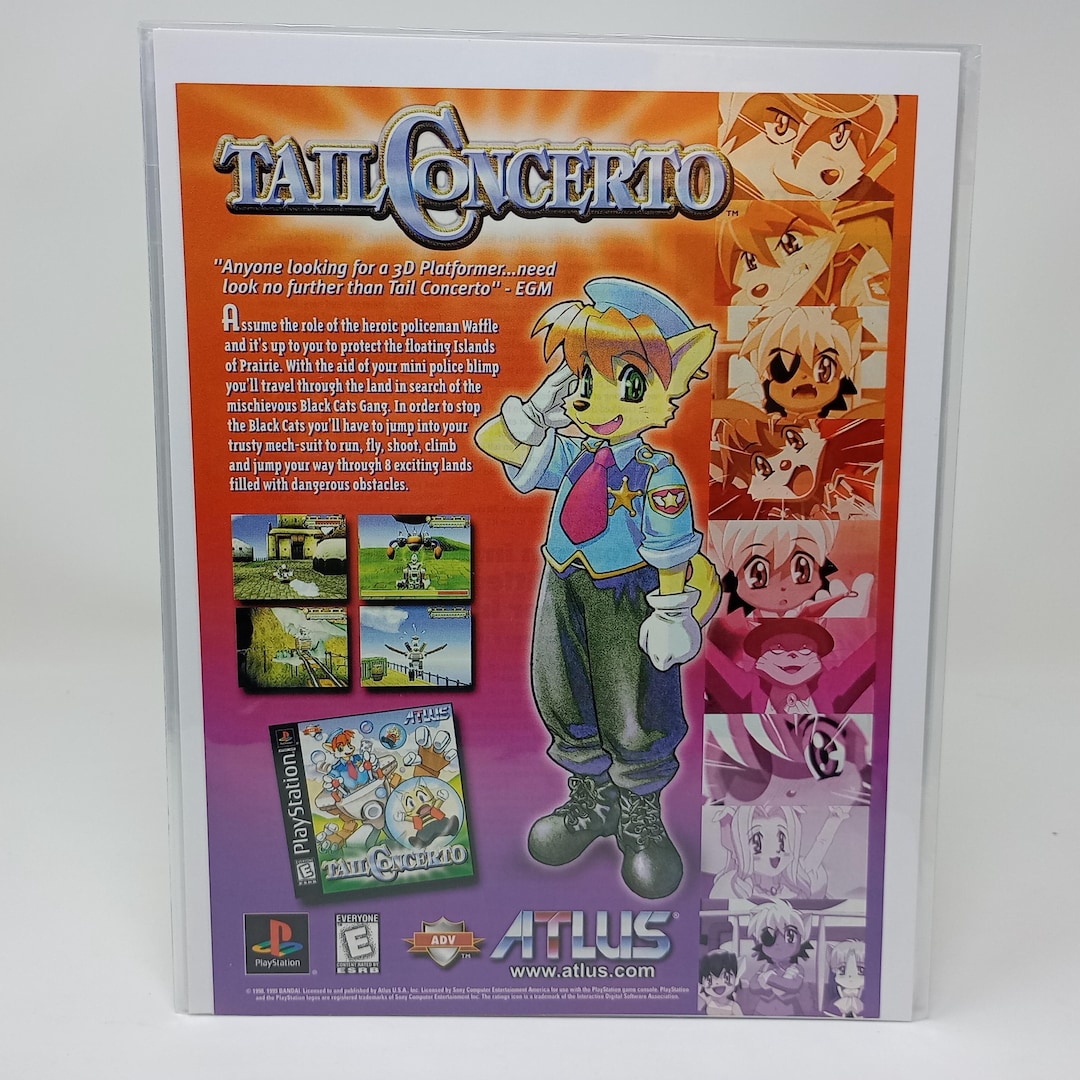 Tail Concerto Playstation PS1 Atlus 1999 Video Game Magazine Print Ad ...