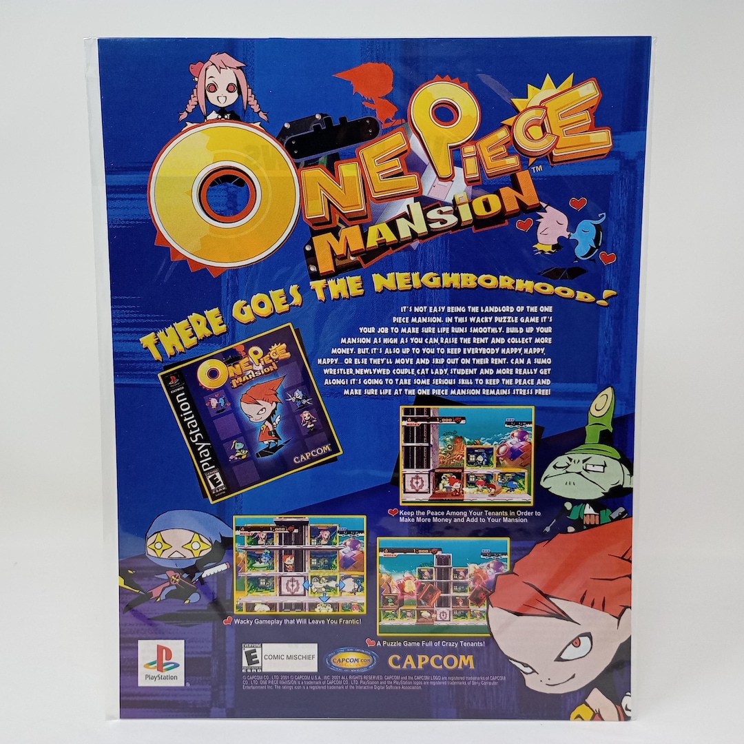 Vintage One Piece Mansion Playstation PS1 Capcom Puzzle Game 2001 Video Game Magazine Print Ad ...