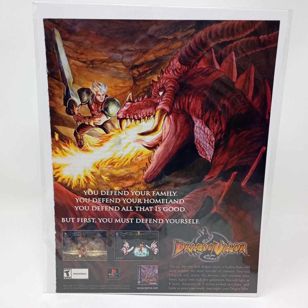Vintage Playstation PS1 Dragon Valor Namco Video Game Magazine Full ...