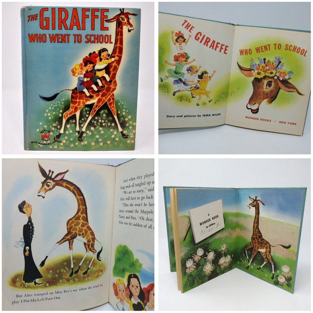 Vintage Wonder Book #551 the Giraffe Who Went to School Children's ...