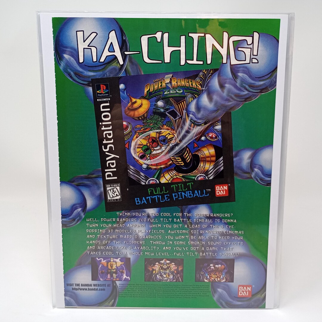 Power Rangers ZEO Full Tilt Battle Pinball Playstation PS1 Video Game ...