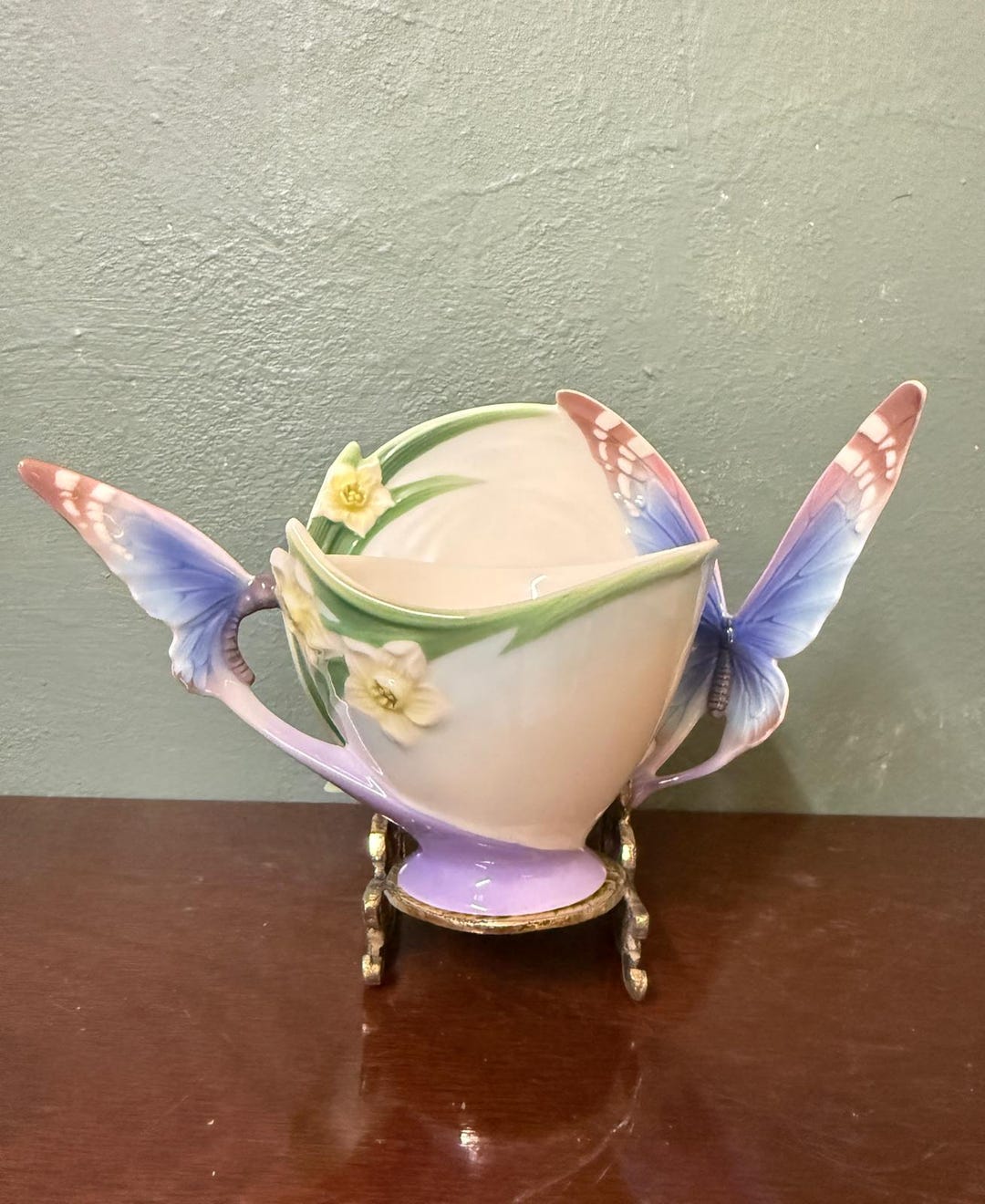Franz Papillon Butterfly Cup and Saucer, Collectible Porcelain - Etsy