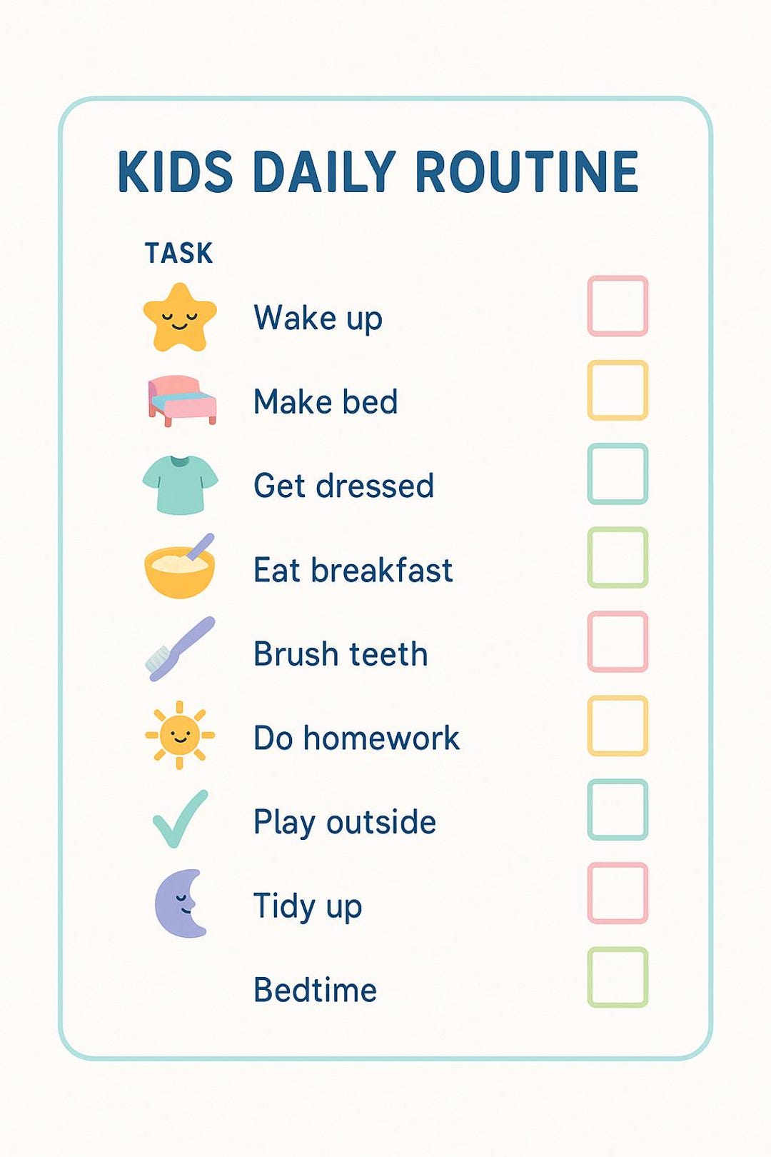 Kids Daily Routine Chart / Printable Morning & Evening Checklist ...