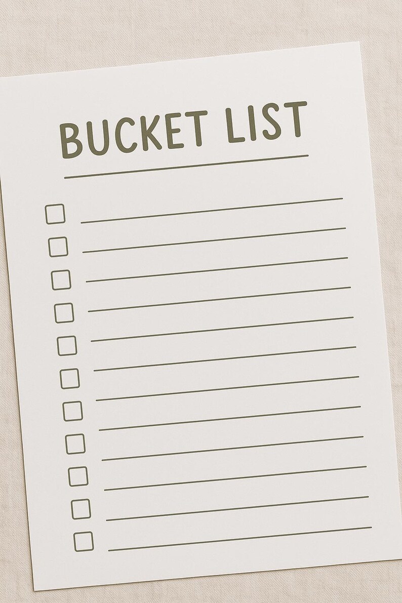 Minimalist Bucket List Printable: 100+ Life Goals Ideas (PDF) - Etsy