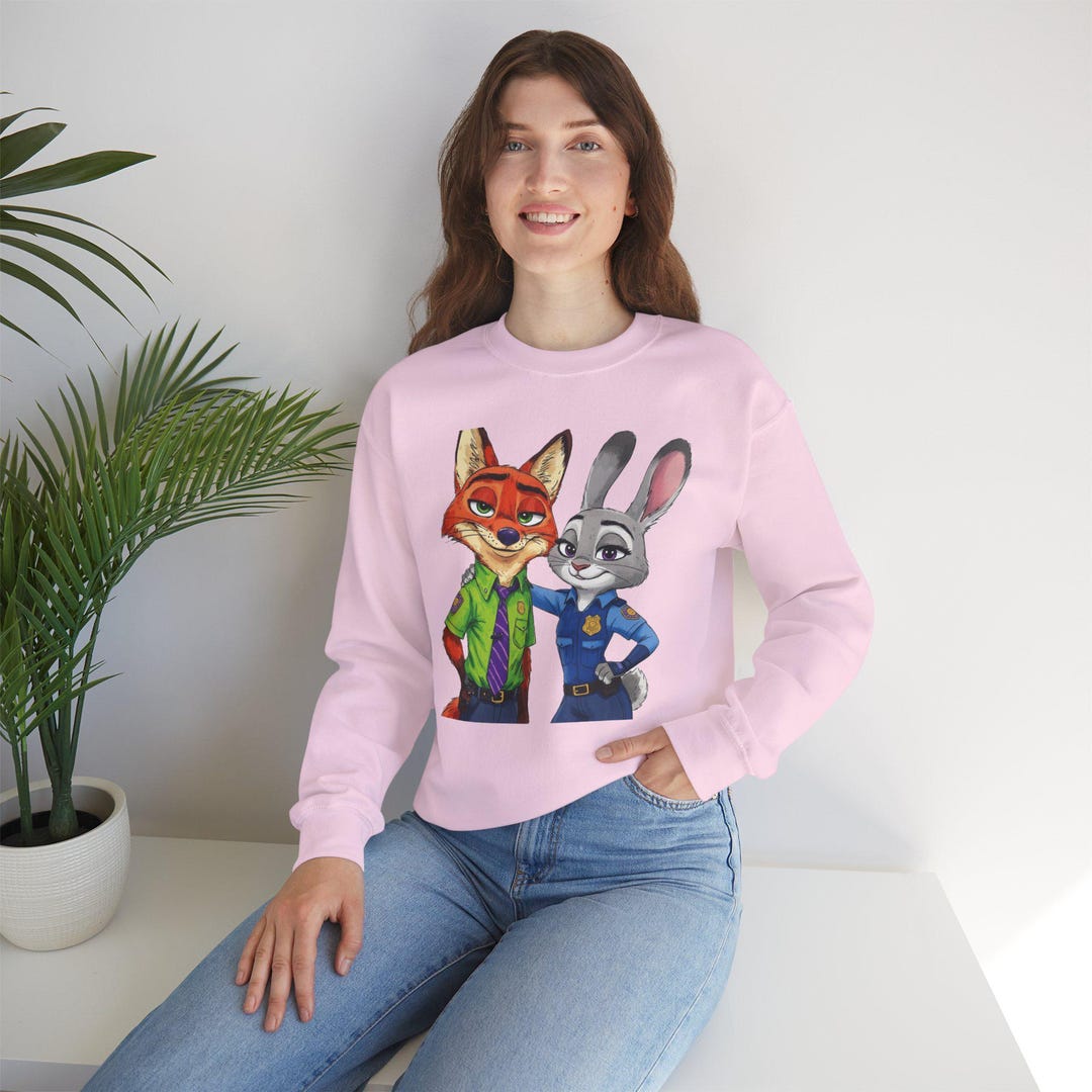 Zootopia Nick Wilde Y Judy Hopps Sudadera Crewneck Fan Art. Regalo ...