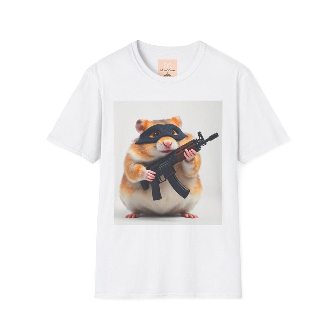 Whimsical Hamster Gangster T-shirt: Fun Animal Lover Graphic Tee Shirt ...