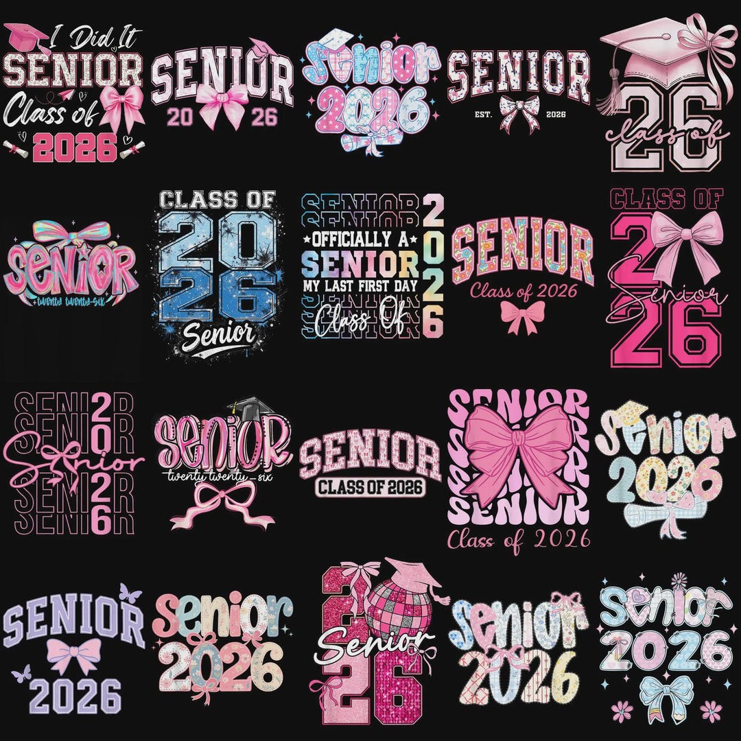20 Senior 2026 Png,floral Senior Png,class of 2026 Sublimation,senior ...