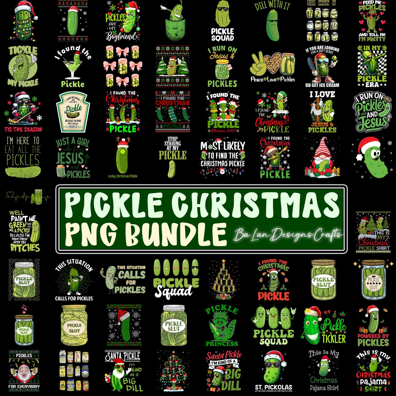 50+ Christmas Pickle PNG Bundle,christmas Pickle Png,pickles Clipart ...