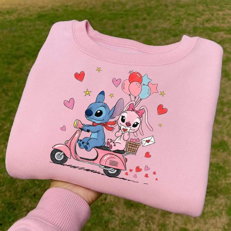 Blue and Pink Alien Valentine PNG, Cute Space Couple on Scooter, Retro ...