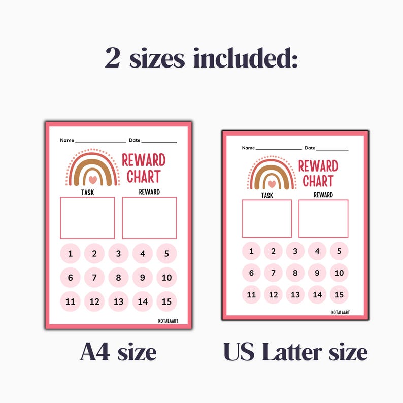 Kids Reward Chart Printable, Behavior Chart for Toddlers, Habit Tracker ...