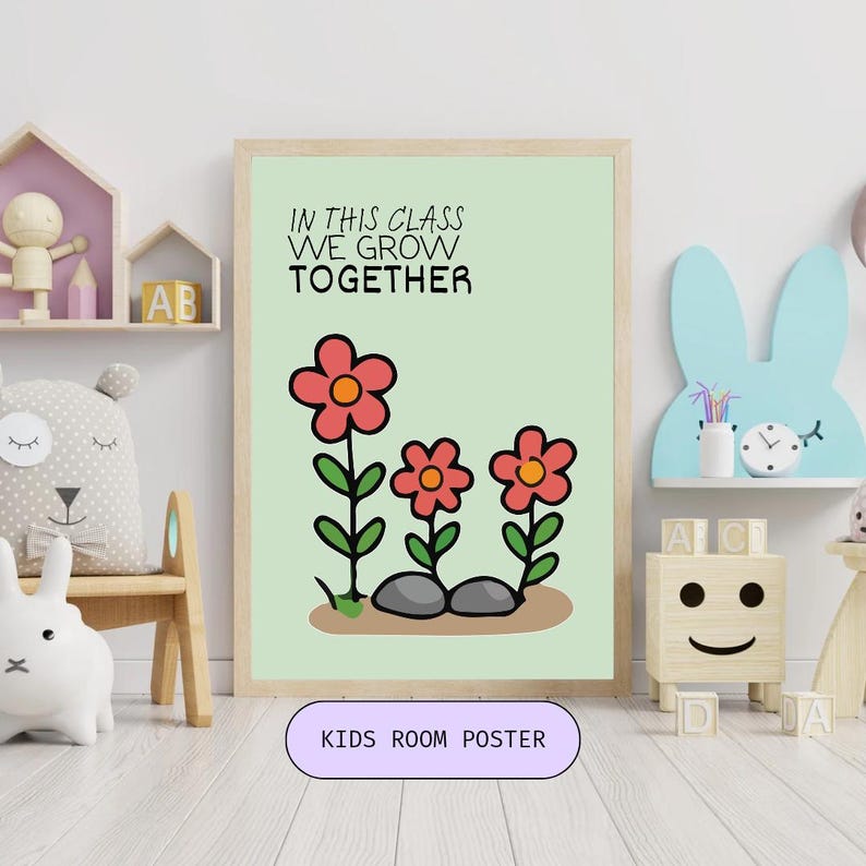 Growth Mindset Classroom Poster Printable, in This Class We Grow ...