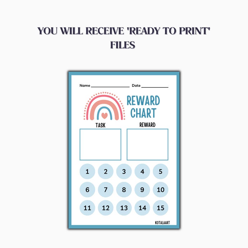 Kids Reward Chart Printable, Behavior Chart for Toddlers, Habit Tracker ...