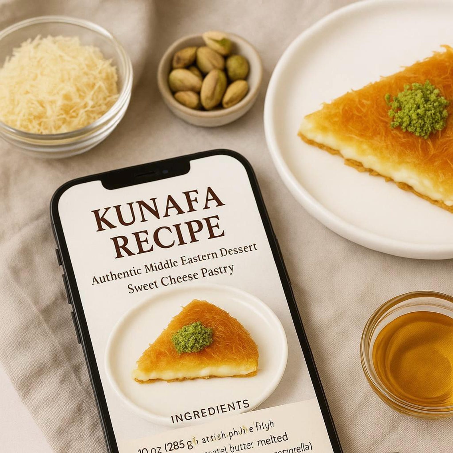 Kunafa Recipe | Authentic Middle Eastern Dessert | Sweet Cheese Pastry ...