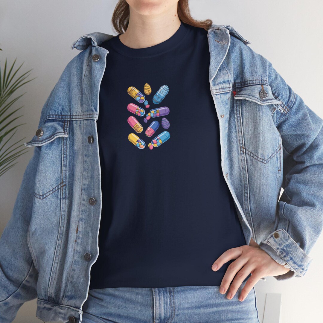 Decorated Easter Egg Capsules Shirt, Happy Easter Pharmacy Tee, Nurse ...