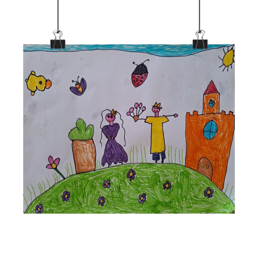 Princess and Knight Art Print – Cute Storybook Kids Wall Art – Nursery ...