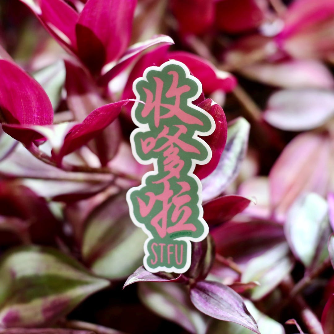 收嗲啦 (STFU) Vinyl Sticker: Funny Cantonese Slang - 3" Laptop/water ...