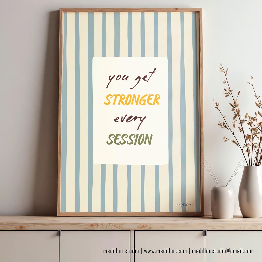 You Get Stronger Every Session Retro Poster | Therapy Room Wall Art ...