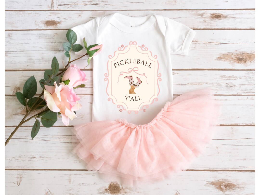 Pickleball Baby Girl Onesie - Pickleball Y'all Bodysuit - Cute Baby ...