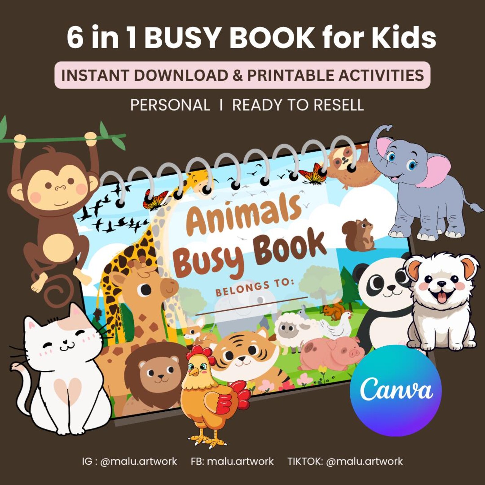 Toddler Learning Busy Book: Tracing, Numbers, Letters (PDF Printable ...