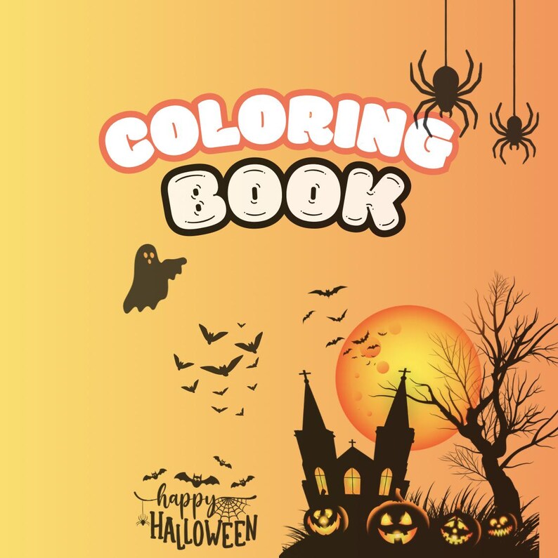 Halloween Coloring Book Printables: 25 Spooky Pages (digital Download ...