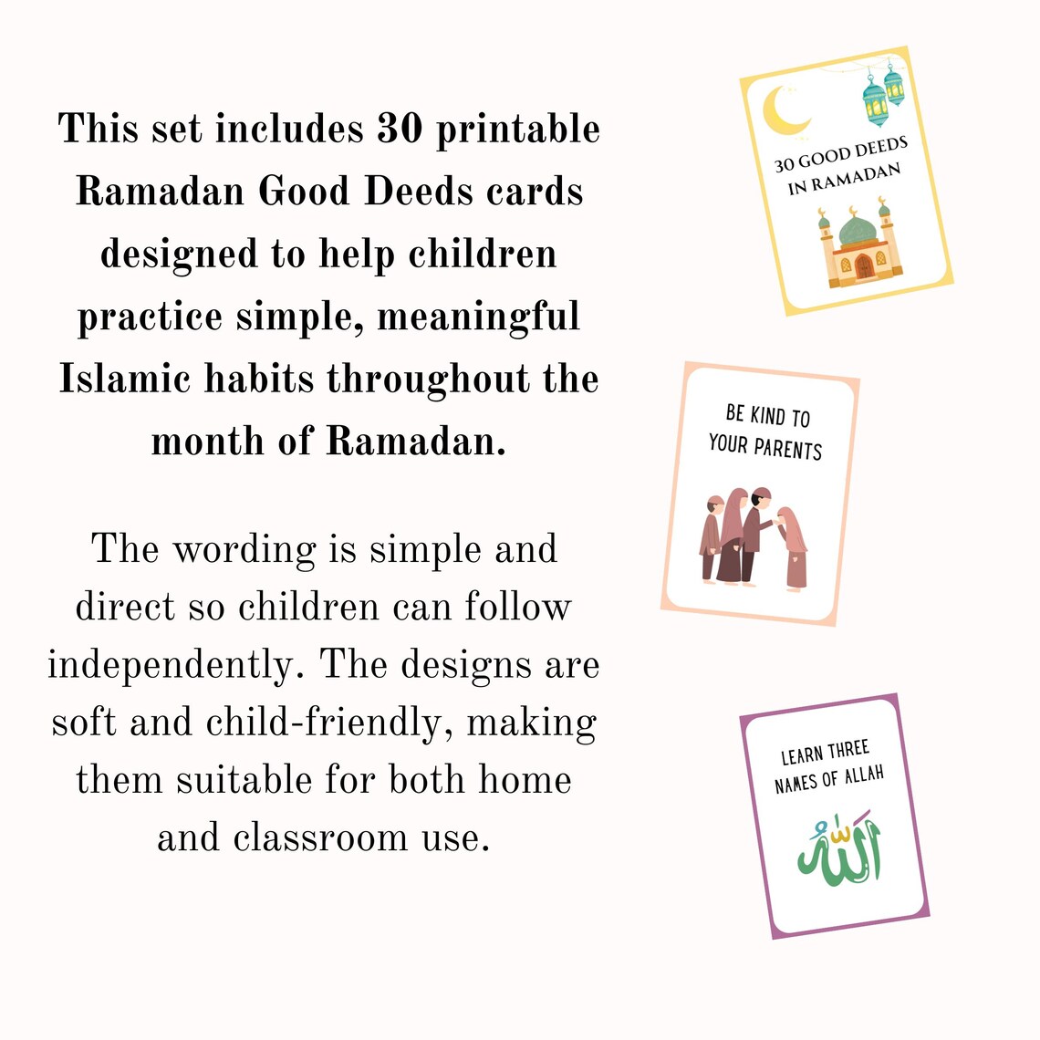 30 Ramadan Good Deeds Cards for Kids, Islamic Printable Ramadan ...