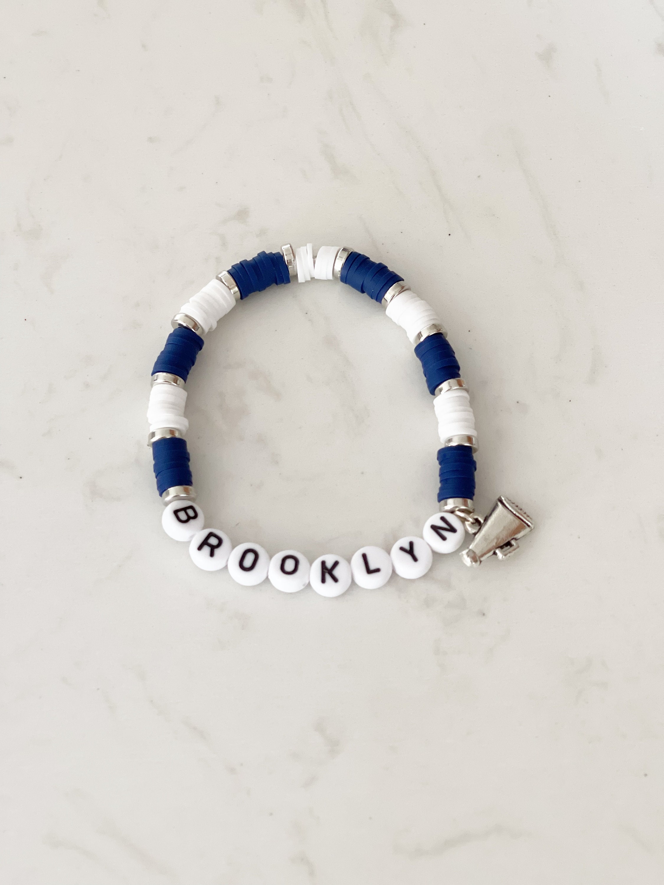 Cheer Charm Bracelet: Personalized Heishi Bead School Spirit Jewelry - Etsy