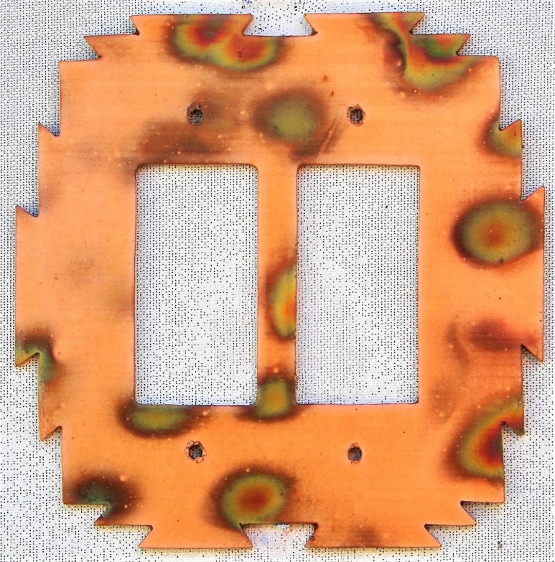 Coppercutts Heat Treated Copper 6" X 6" Double Rocker Switch Plate ...