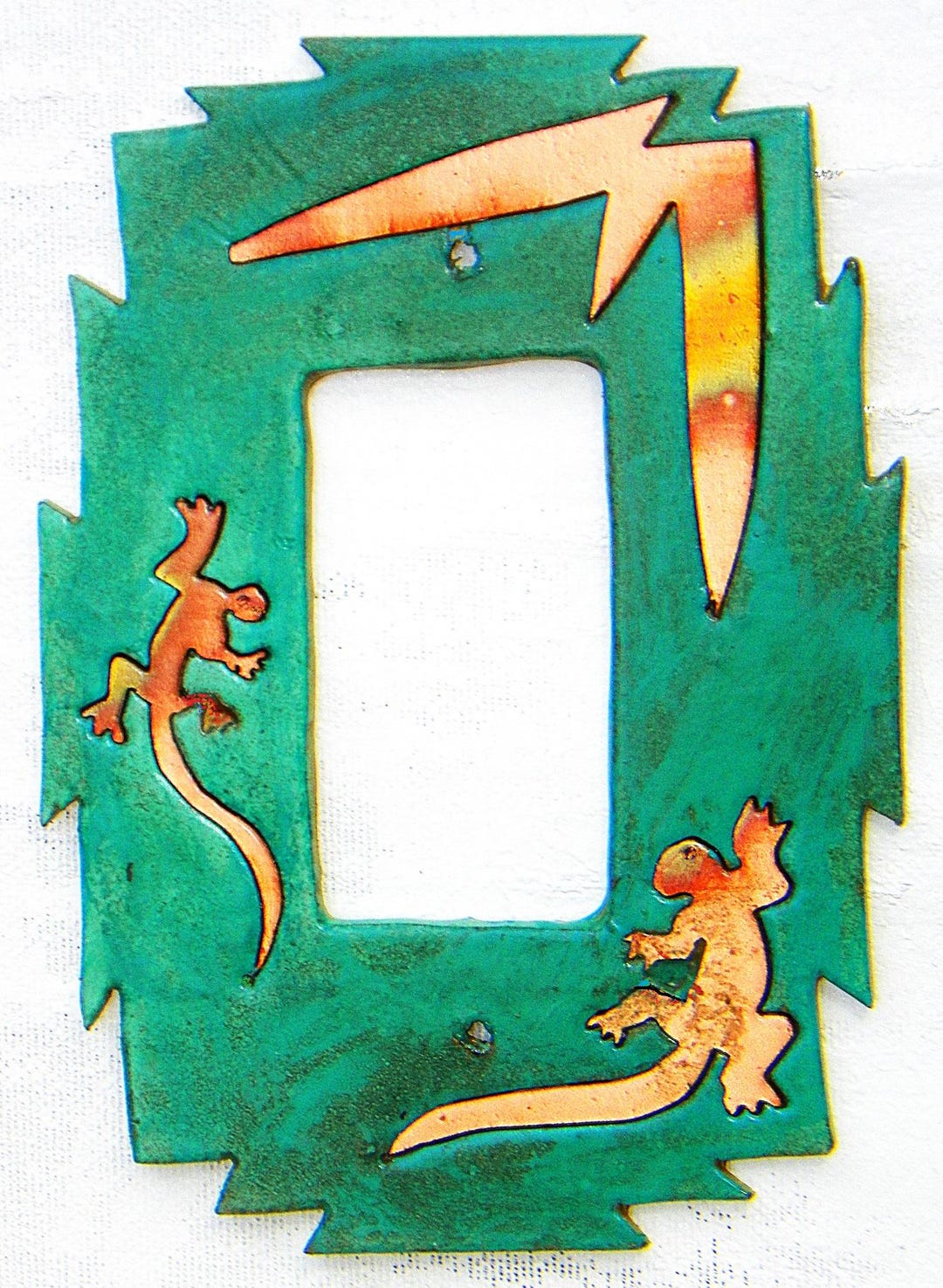 Coppercutts Lizard Family 4.25" X 6" Single Rocker Switch Plate Rustic ...