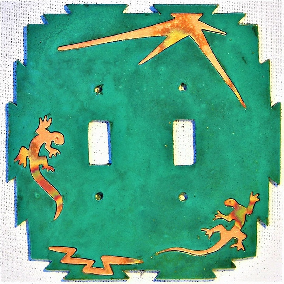 Coppercutts Lizard Family 6" X 6" Double Standard Switch Plate - Etsy